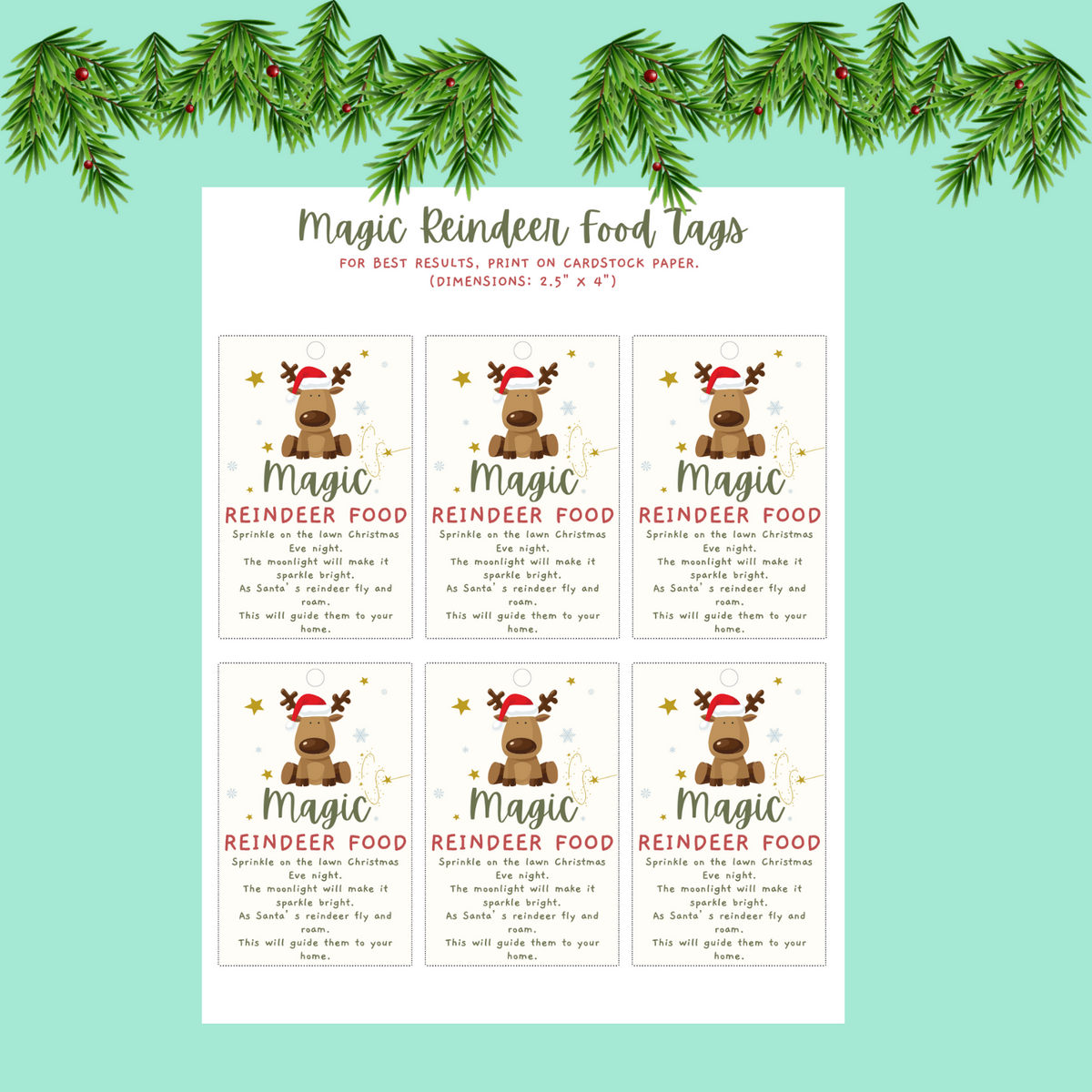 Magic Reindeer Food Tags and Gift Bag Toppers – The How-To Home